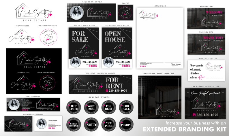 Realtor Logo Branding Kit: Premade Real Estate Agent Design (digital ...