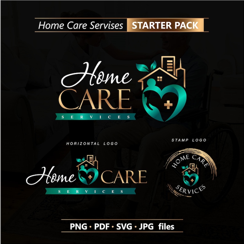 Home Care Logo Branding Pack, Elderly Healthcare Design (digital Files ...