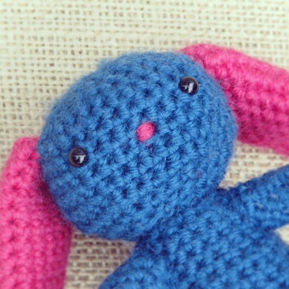 Blue Amigurumi Crochet Bunny - Etsy