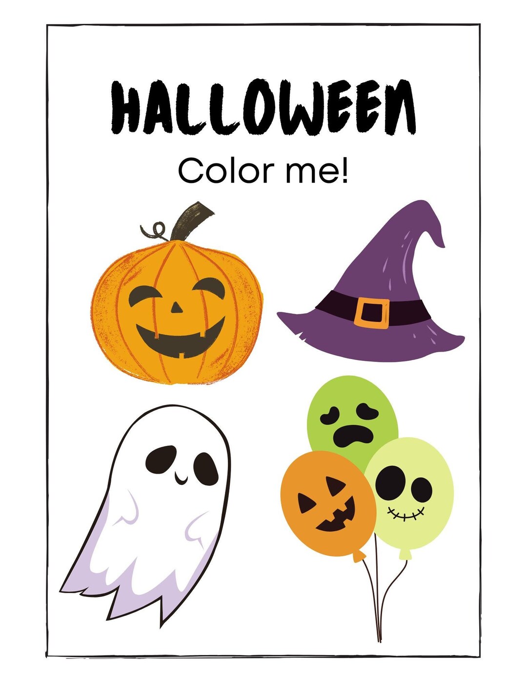 Libro Para Colorear De Halloween - Etsy