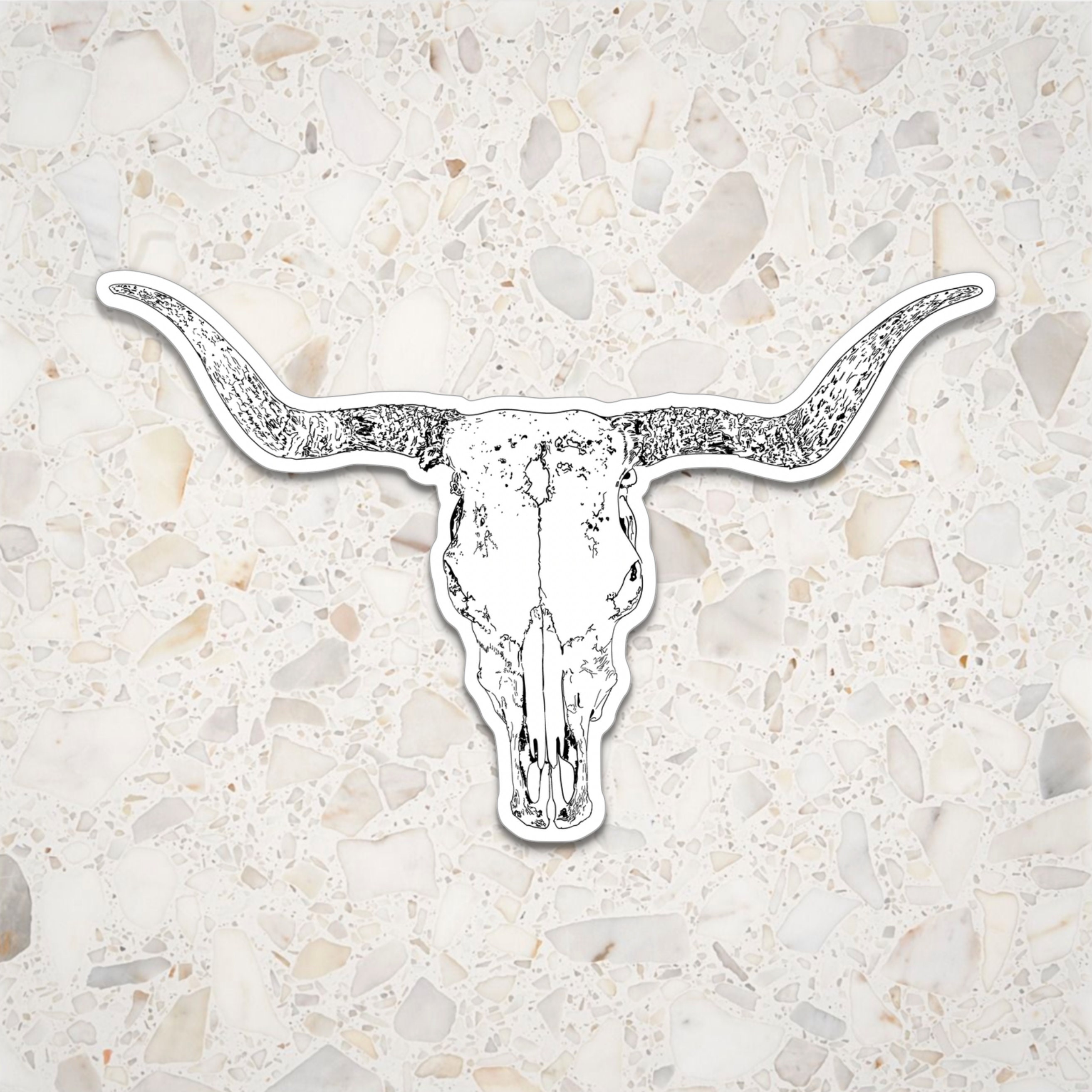 Longhorn Skull Sticker, Waterproof Vinyl Stickers for Laptop, Water ...
