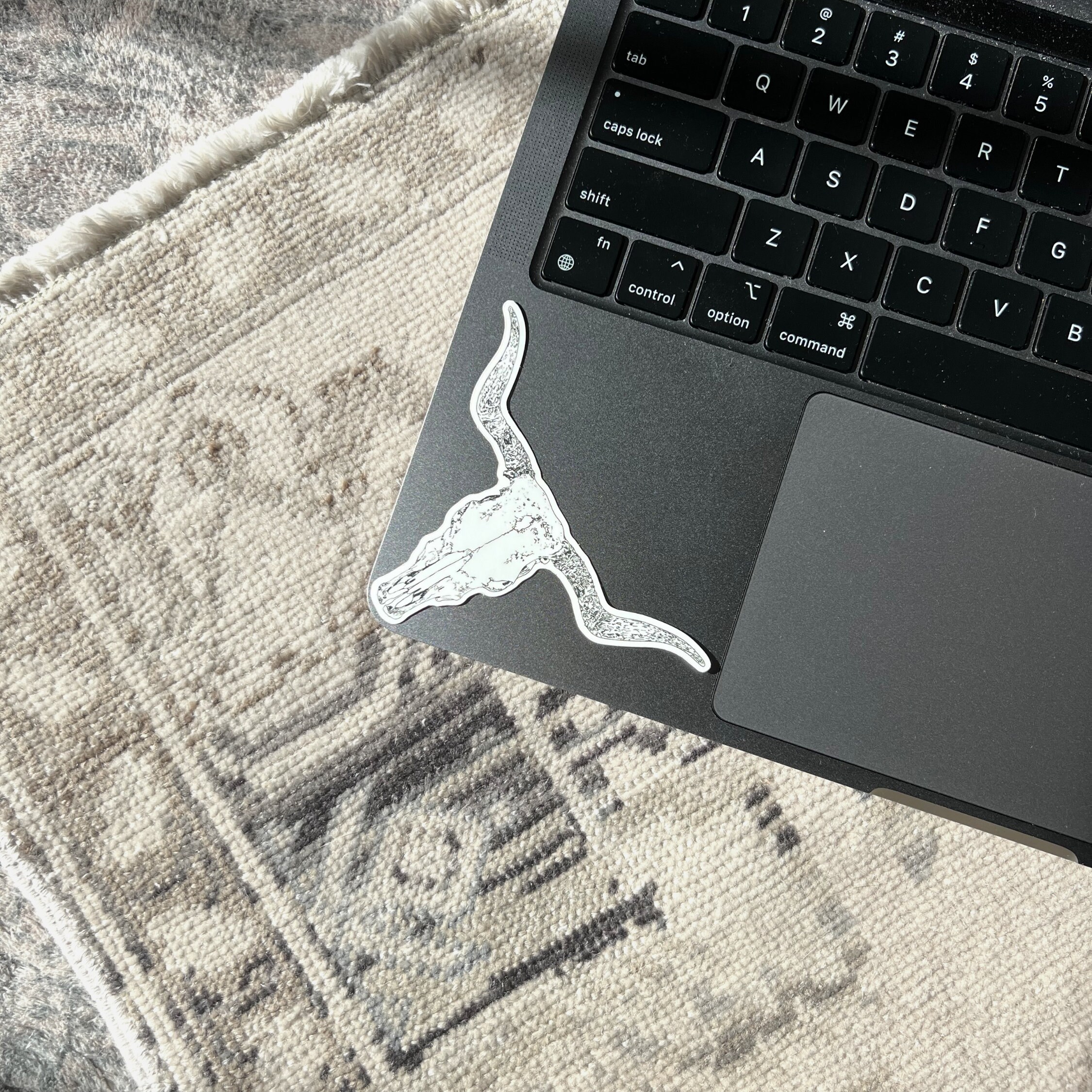 Longhorn Skull Sticker, Waterproof Vinyl Stickers for Laptop, Water ...