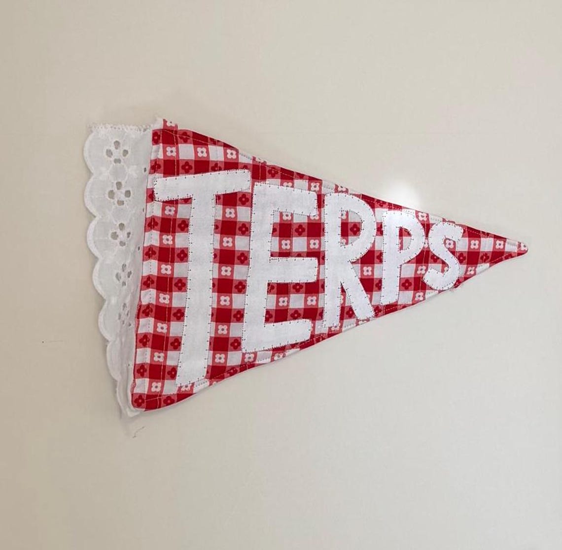 Custom Quilted Pennant Flag – Personalized College, Sorority, Zip Code ...