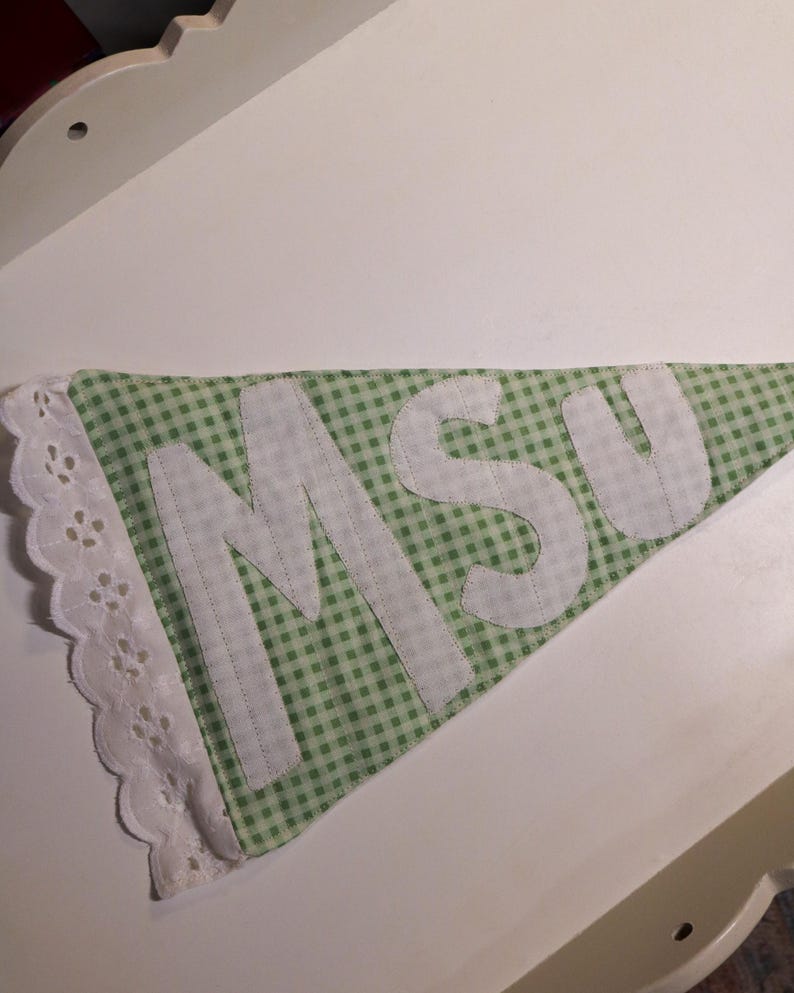 Custom Quilted Pennant Flag – Personalized College, Sorority, Zip Code ...