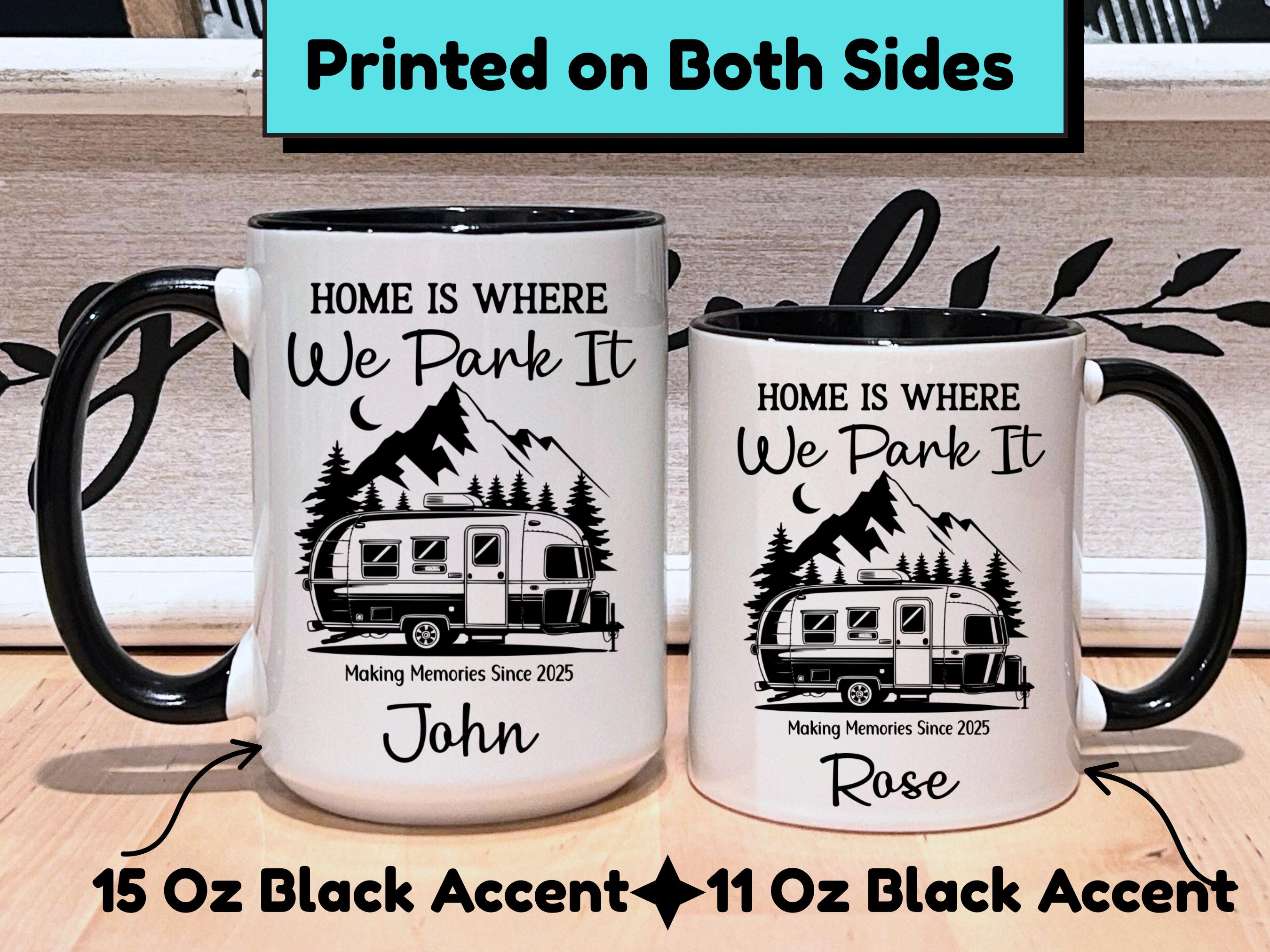 Camper Couple Mugs – Home is Where We Park It, Personalized Wedding ...