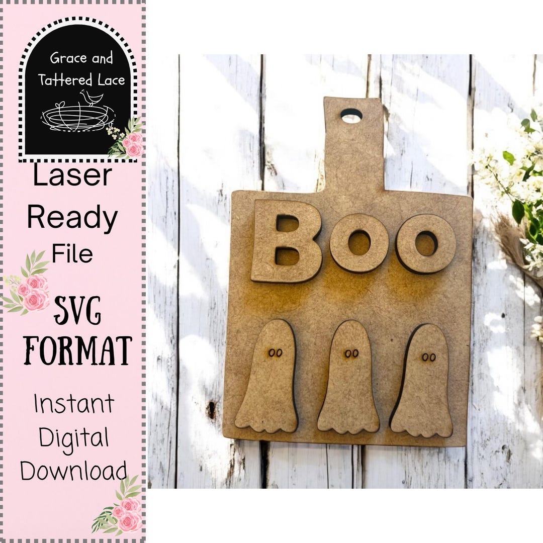 SVG Mini BOO Cutting Board | Laser Cut File | Glowforge | Summer SVG ...