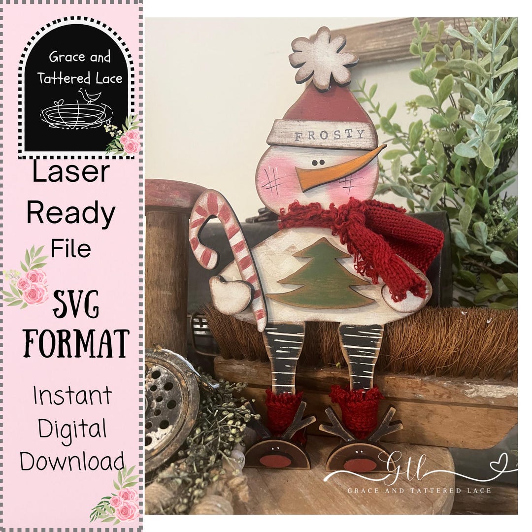 Whimsical Wonky Snowman Character SVG Laser Cut File (digital Download ...