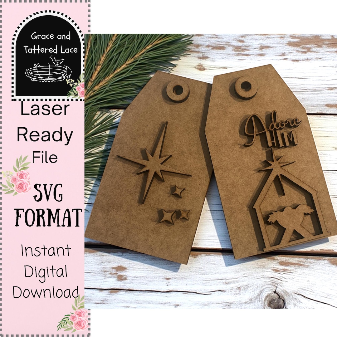Adore Him Nativity Tag DIY Set 291 SVG Digital Download - Etsy