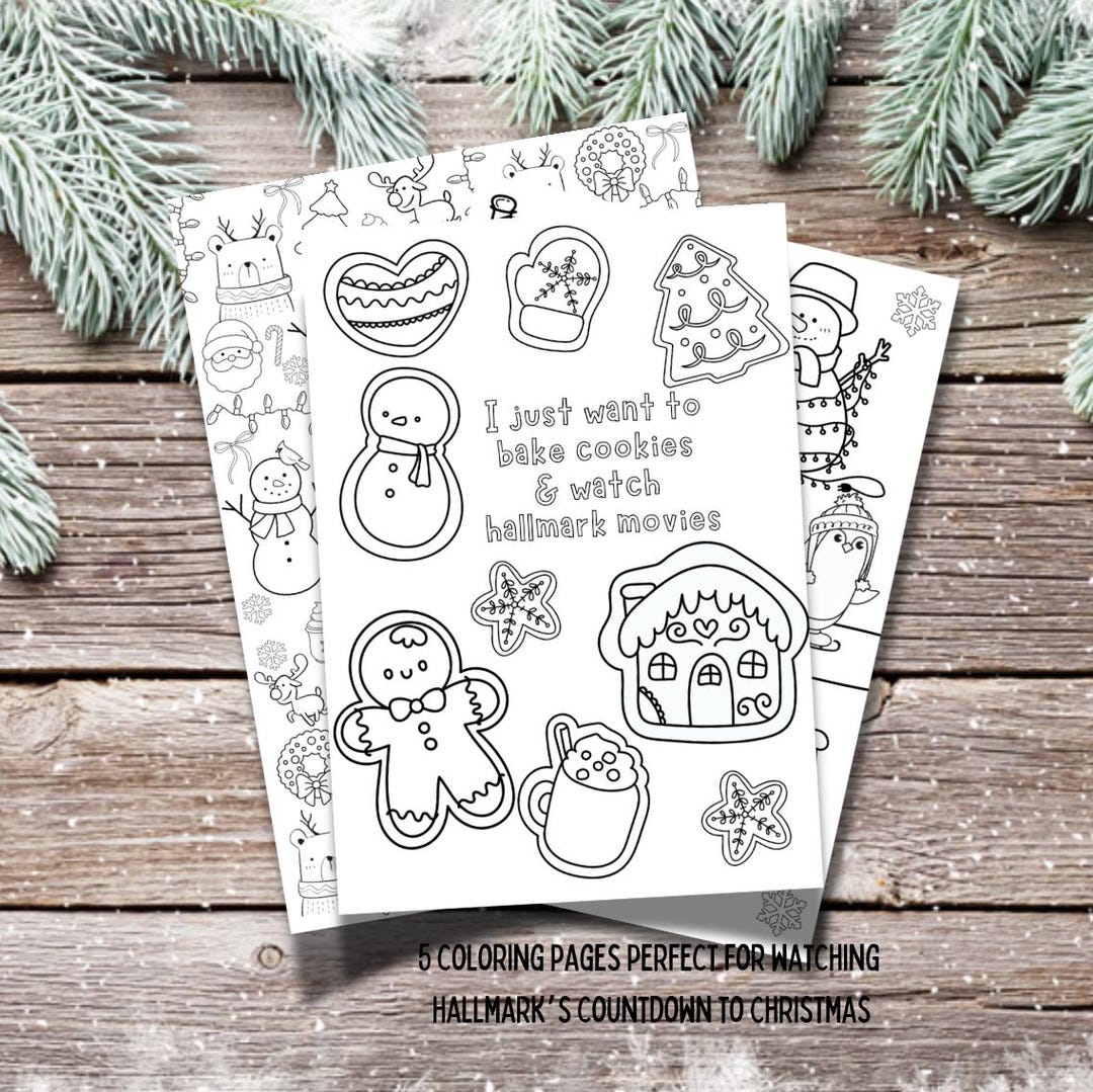 Hallmarks Countdown to Christmas Coloring Pages - Etsy