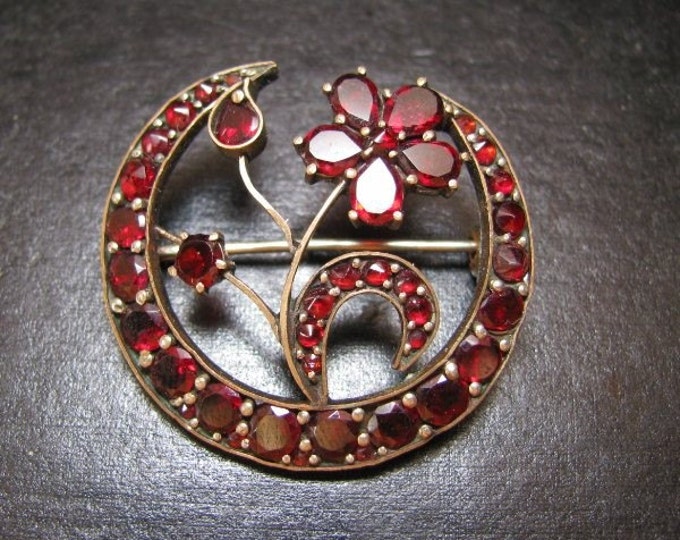 Antique Garnet Pin Bohemian Garnet Brooch - Etsy