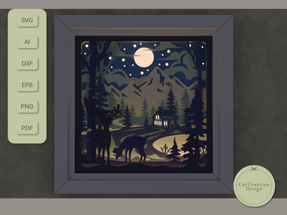 3D SVG Christmas Shadowbox Bundle, Lightbox Svg, Shadowbox for Cricut ...