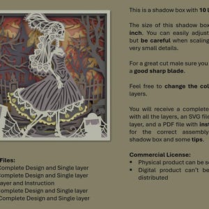 3D SVG Skeleton Shadow Box for Halloween, Halloween Shadowbox, Paper ...