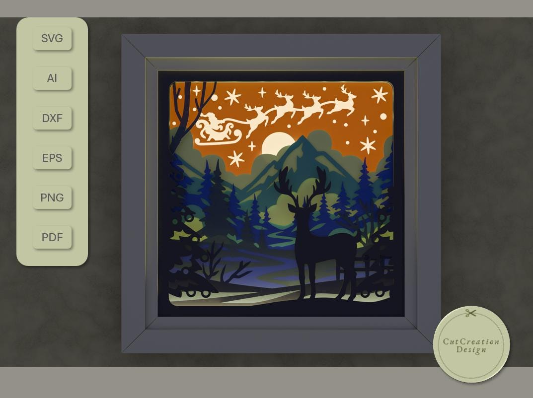 3D SVG Christmas Shadowbox Bundle, Lightbox Svg, Shadowbox for Cricut ...