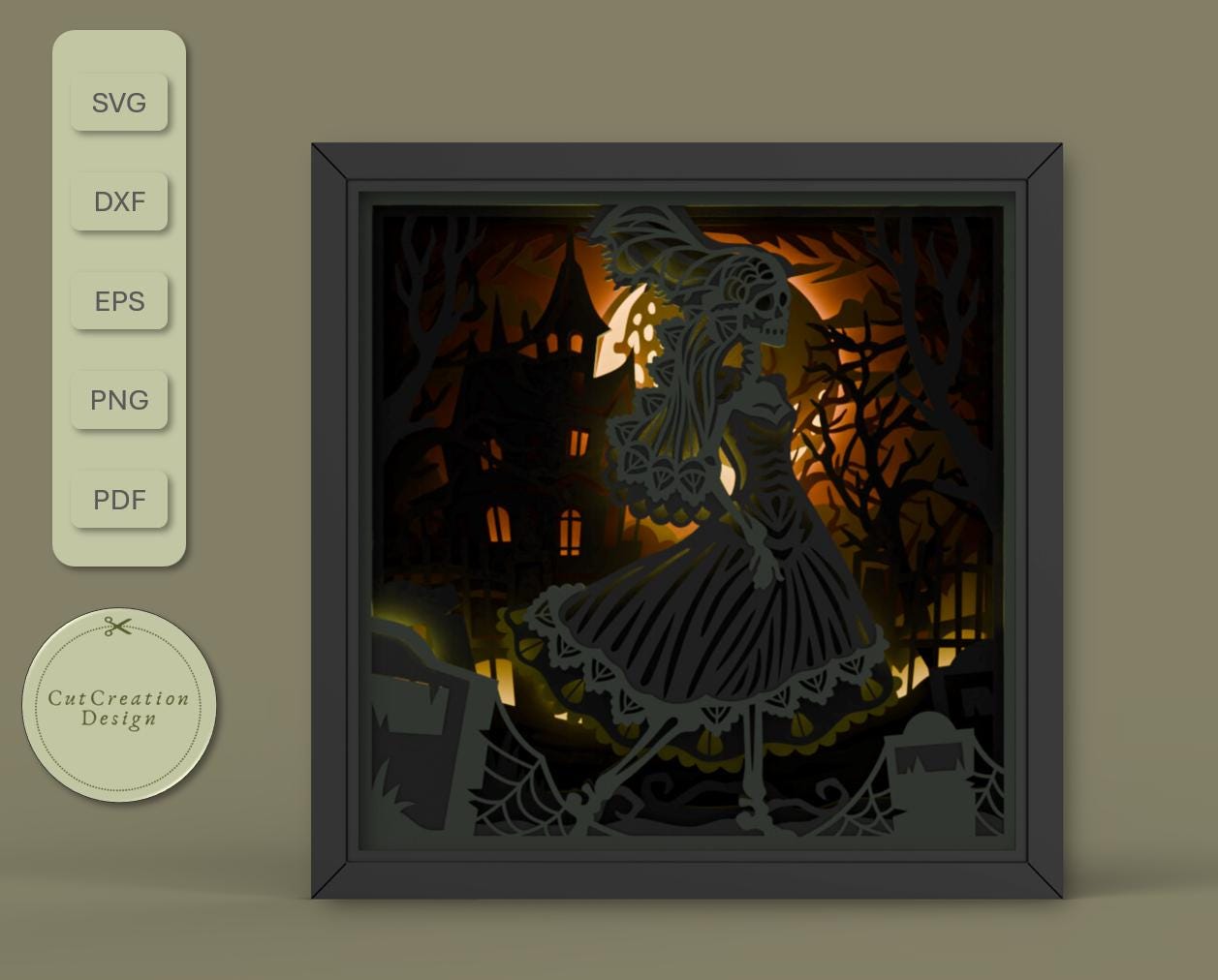 3D SVG Skeleton Shadow Box for Halloween, Halloween Shadowbox, Paper ...