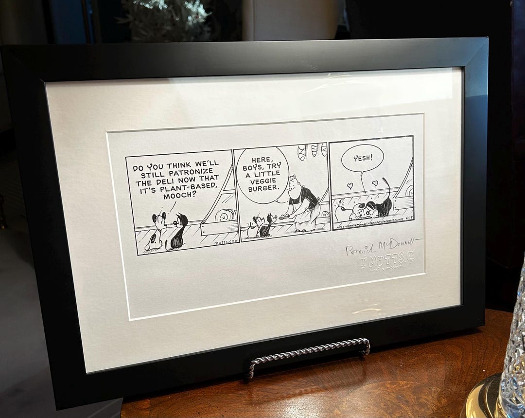 Framed MUTTS Comic Strip Print. Adorable. Signed by Artist Patrick ...