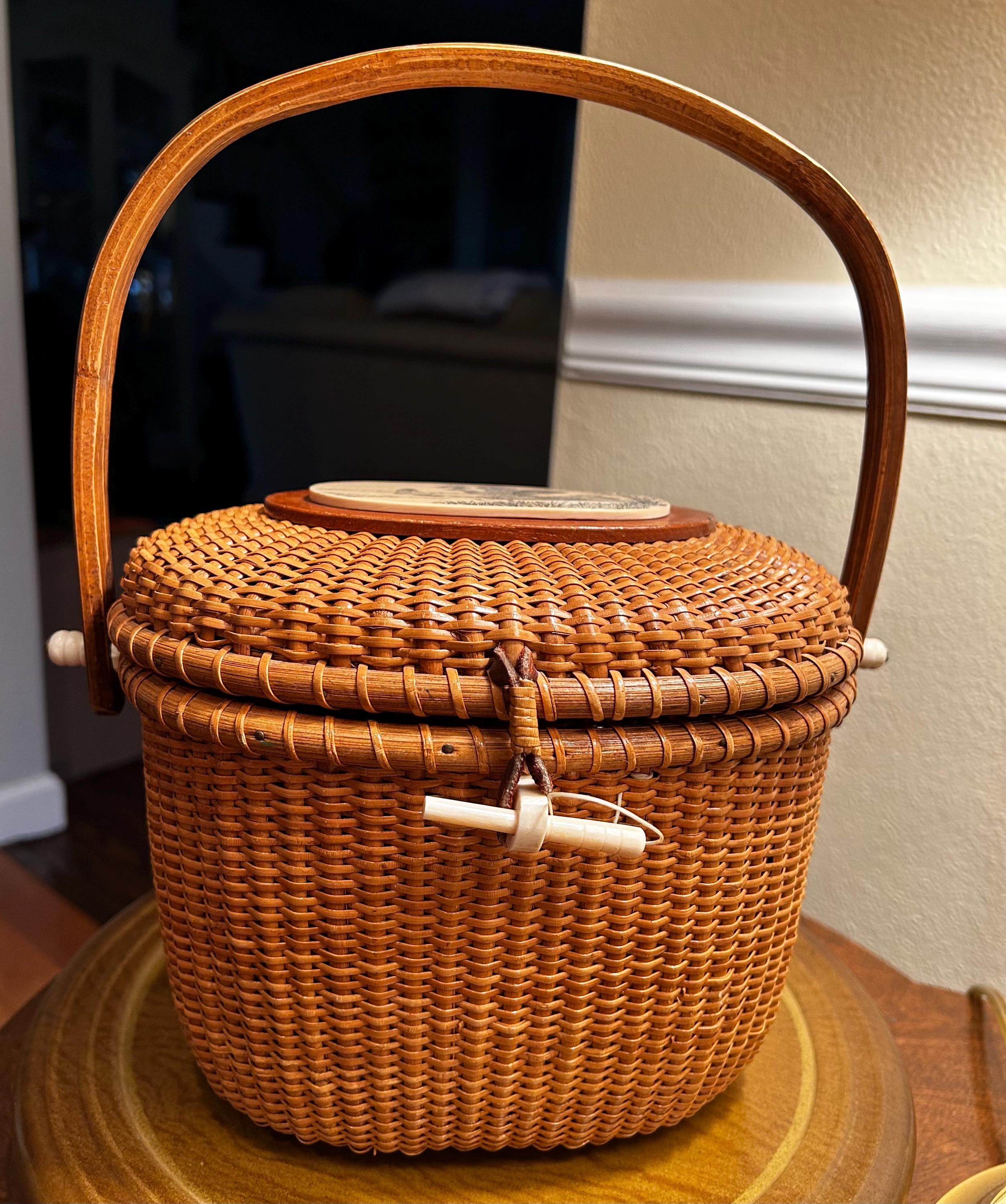 SIGNED NANTUCKET Basket Purse "farnum” Estate Sale Find. Circa 1970 ...