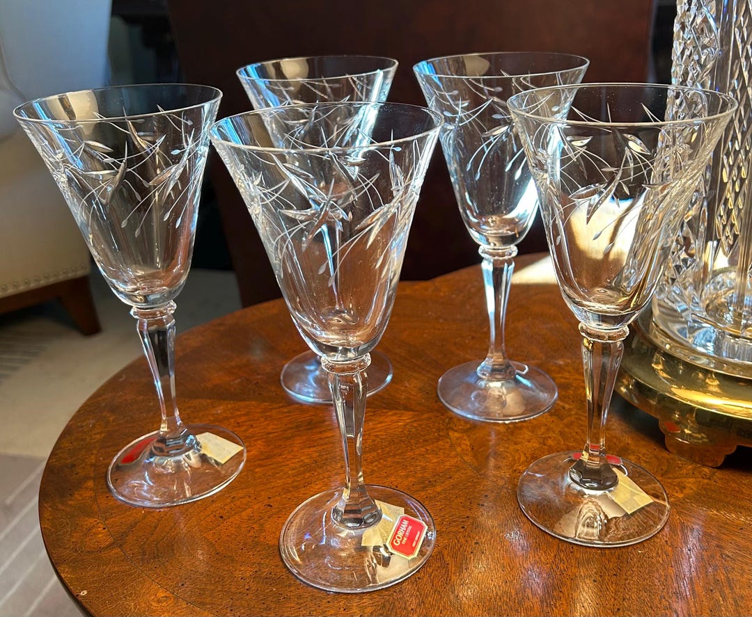 Vintage Gorham Fine Crystal West Germany Wine Glasses. Set of 5. Still ...