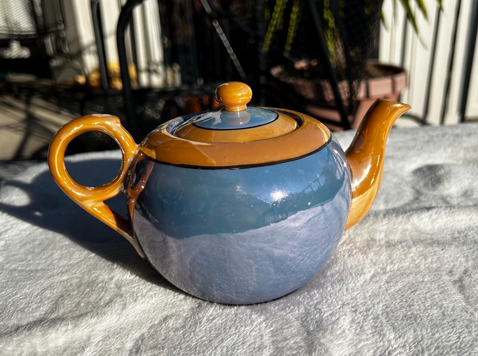 Vintage Japan Takito Lusterware Tea Set, Hand Painted Iridescent Teapot ...