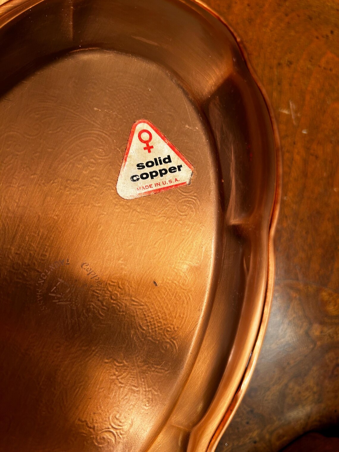 1960s Coppercraft Guild Oval Flared Copper Engraved Detailed Platter by ...