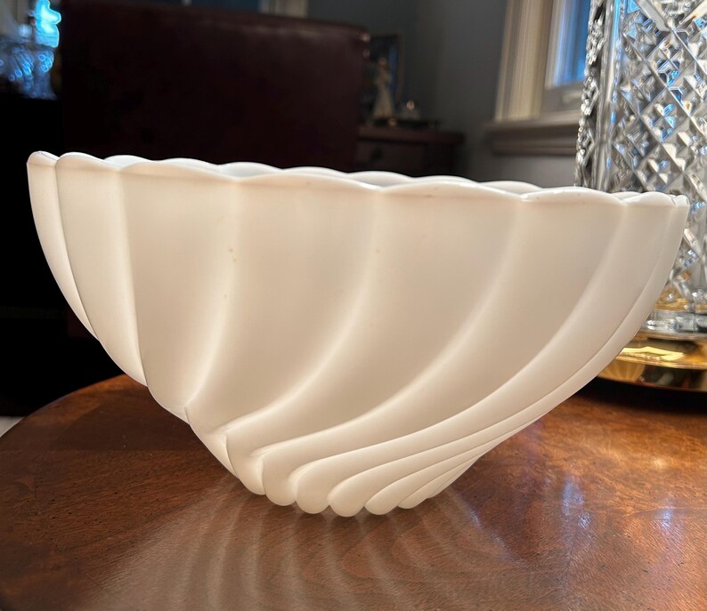 HAZEL-ATLAS Alpine White Milkglass Small Punch Bowl, Salad Bowl ...