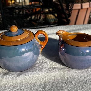 Vintage Japan Takito Lusterware Tea Set, Hand Painted Iridescent Teapot ...