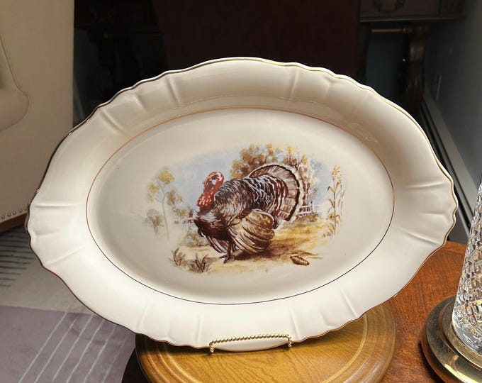 Classic Vintage Melamine Turkey Platter / 21" Wide / Vintage Plastic ...