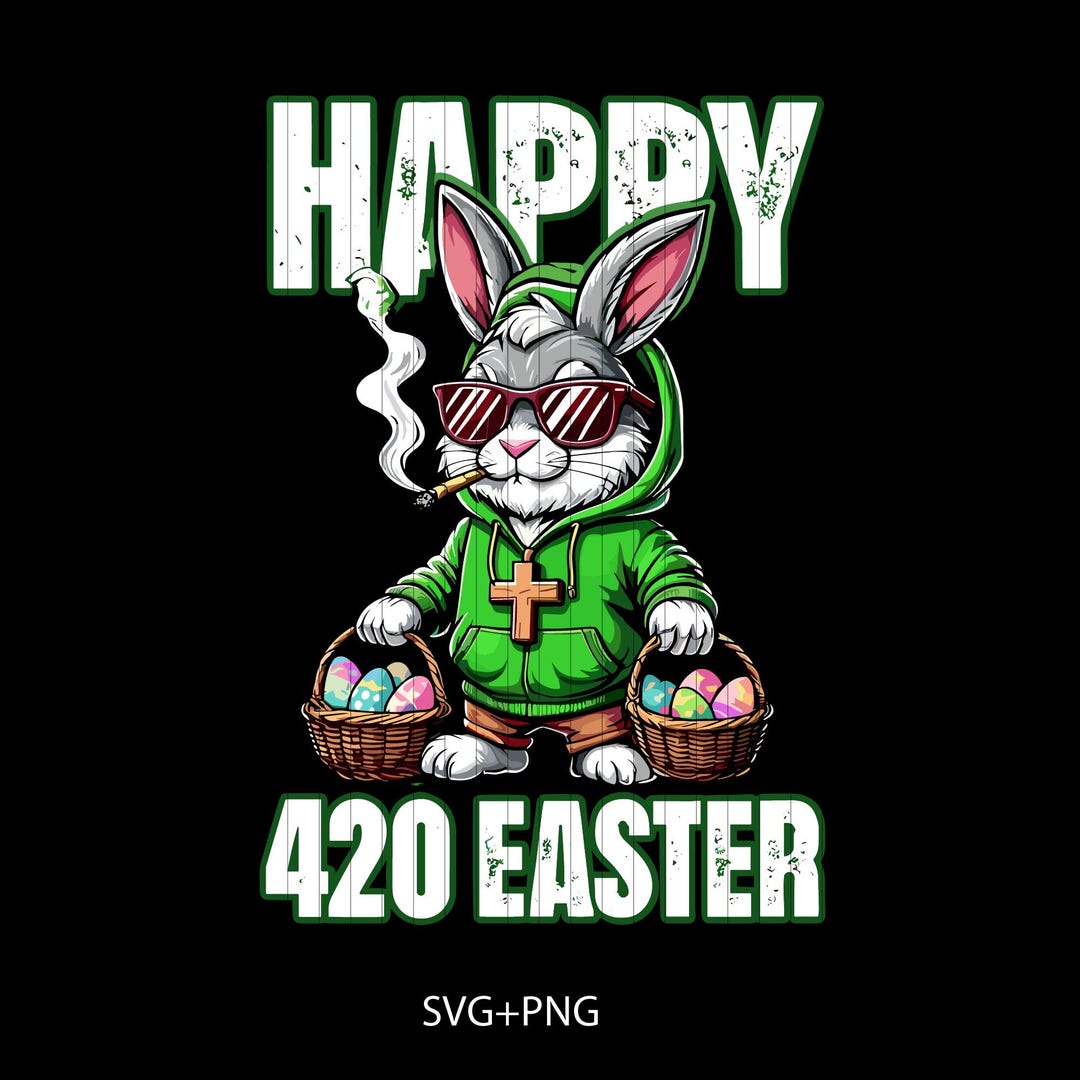 Happy 420 Easter SVG PNG, Funny Smoking Easter Bunny 420 Png, Horror Movie Shirt , Horror Easter ...