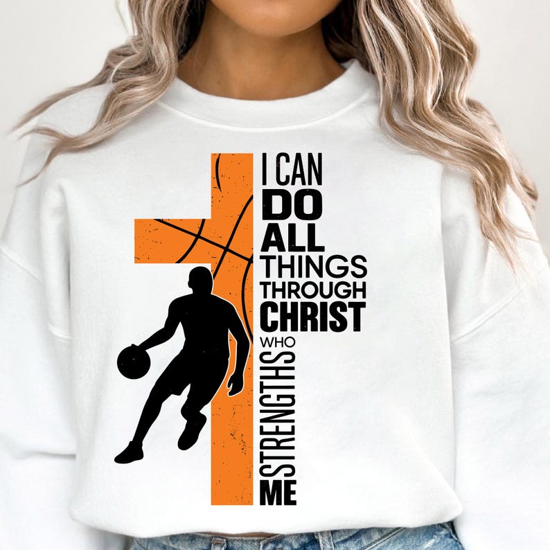 Christian Basketball SVG PNG, Religious Bible Verse Philippians 4:13 ...
