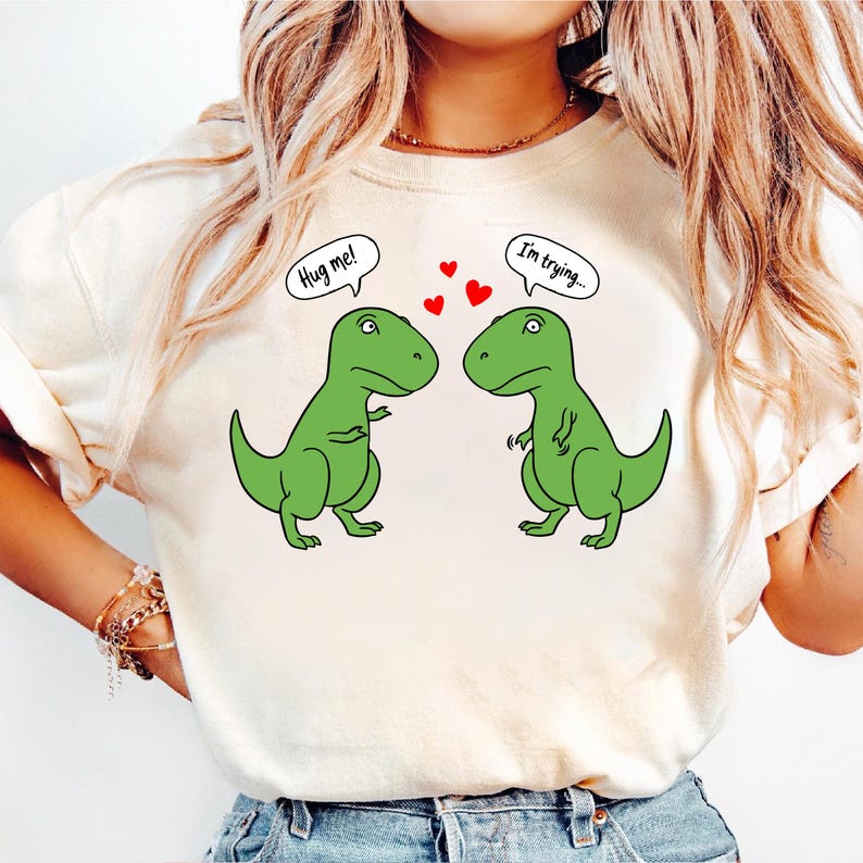 T-rex Dinosaur Couple SVG PNG, Hug Me Valentines Day Funny Girls Boys ...