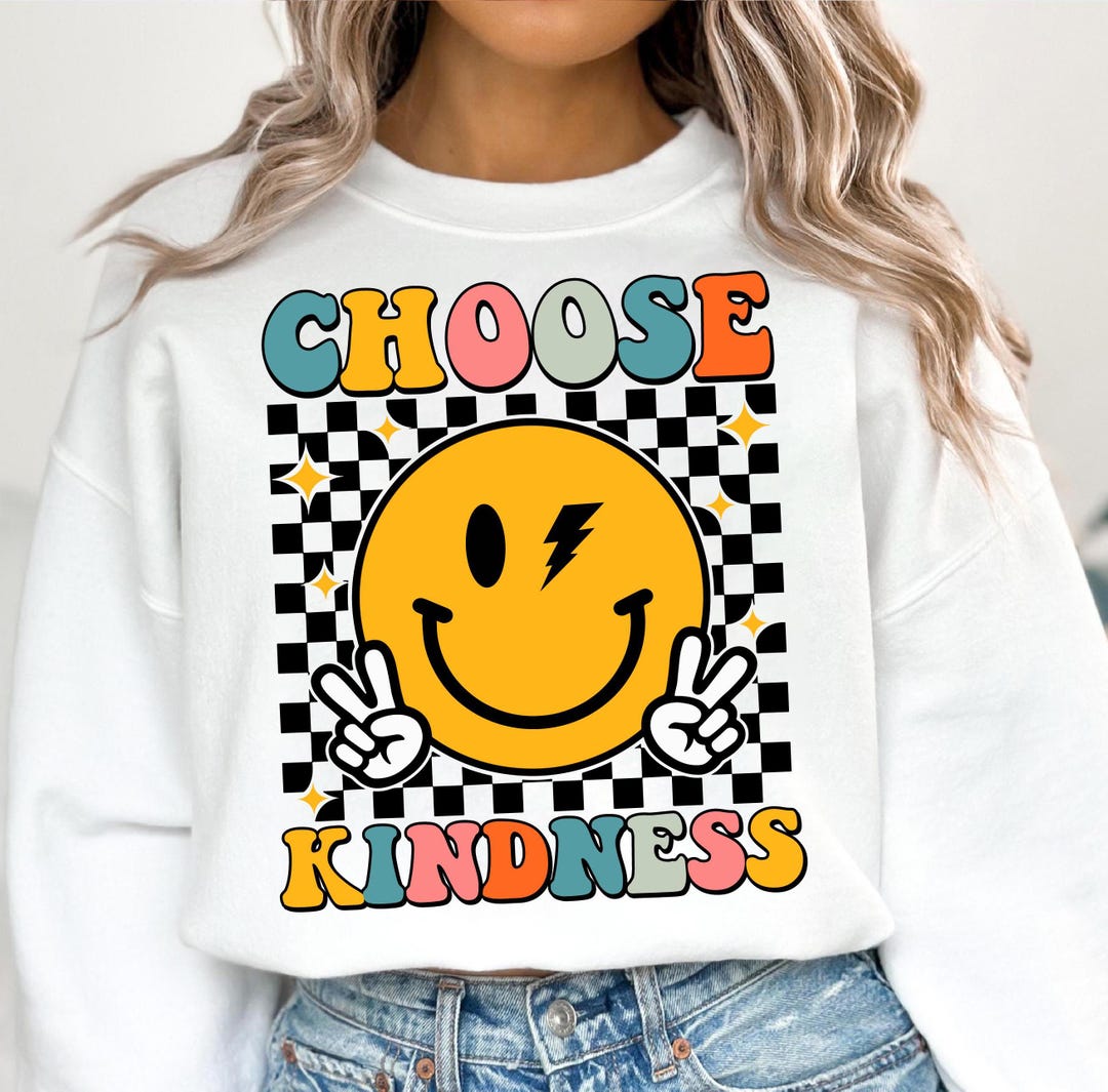 Choose Kindness PNG SVG, Retro Groovy Be Kind Inspirational Kids ...