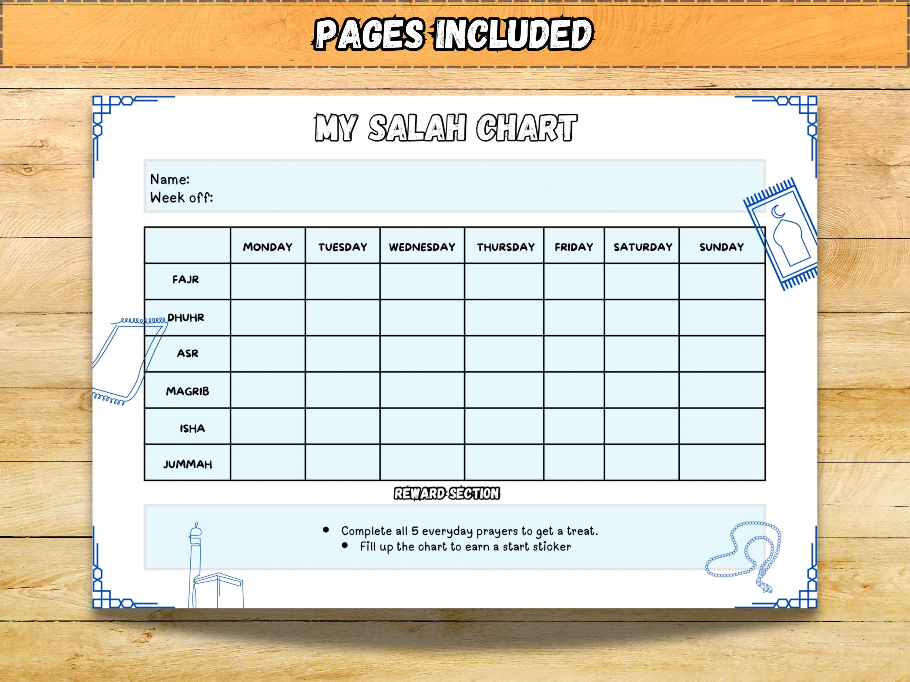 Printable Salah Tracker for Kids Daily Prayer Habit Tracker Muslim ...