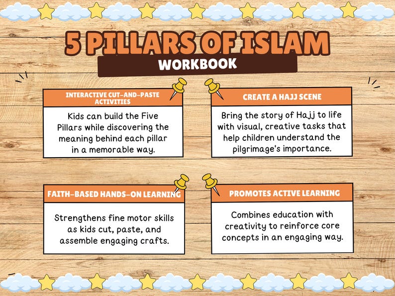 5 Pillars of Islam Activity Book, Islamic Learning Printable, Kids ...