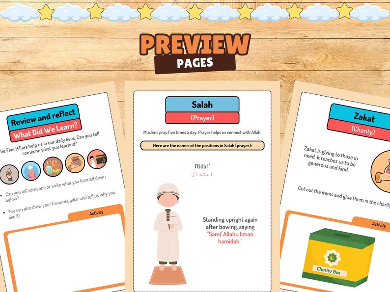5 Pillars of Islam Activity Book, Islamic Learning Printable, Kids ...