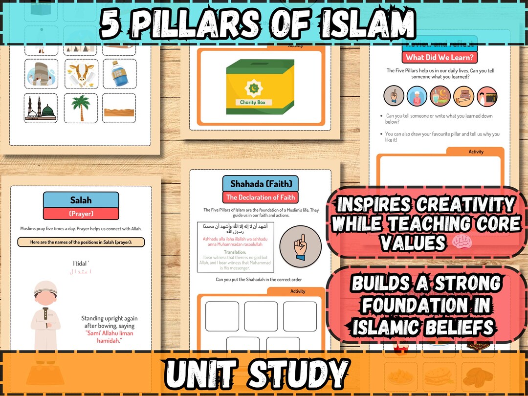 Five Pillars of Islam Activity Cut-and-paste Islamic Printable for Kids ...