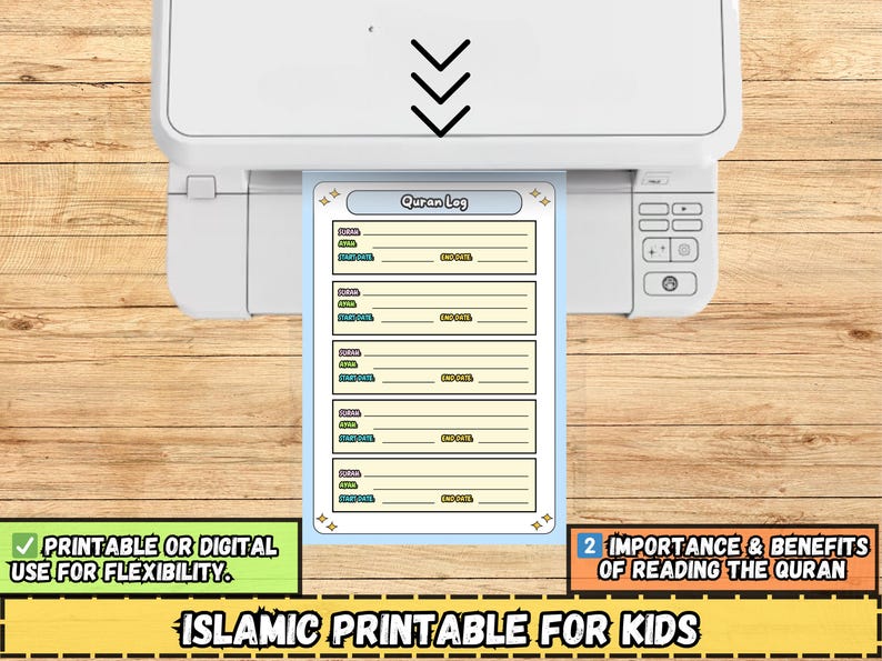 Homeschool Quran Reading Log | Islamic Educational PDF for Kids - Etsy