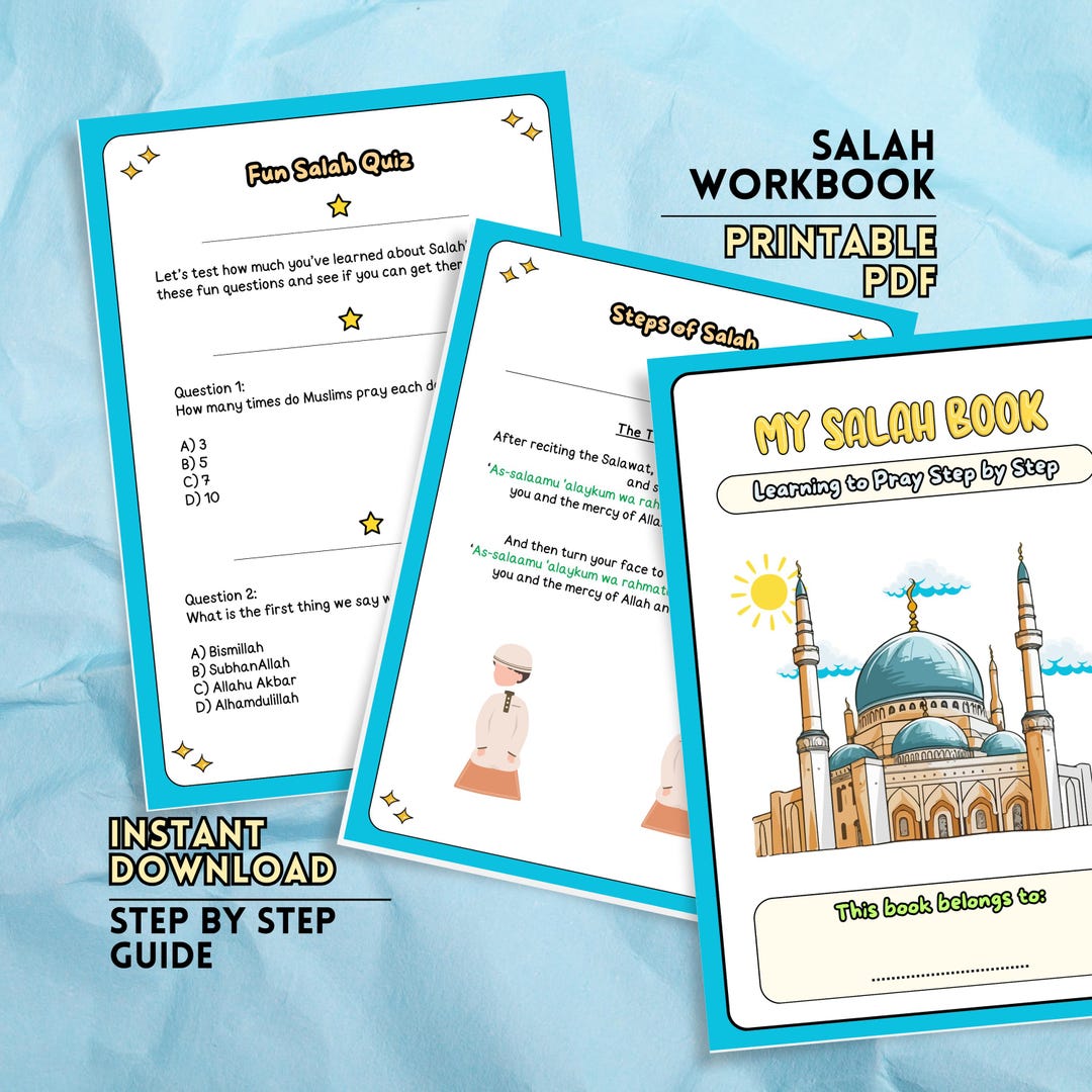 Salah Activity Book for Kids Muslim Busy Book Salah Learning for Ages 5 ...