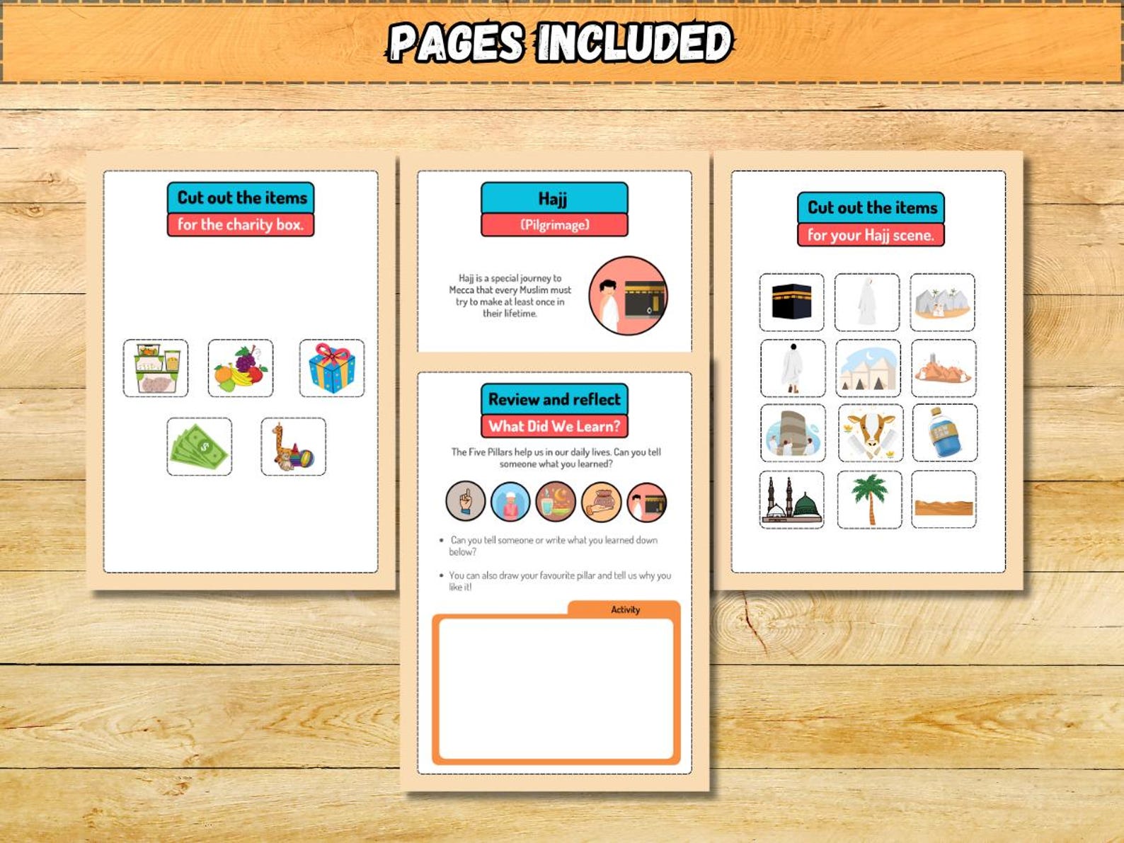 Five Pillars of Islam Activity Cut-and-paste Islamic Printable for Kids ...