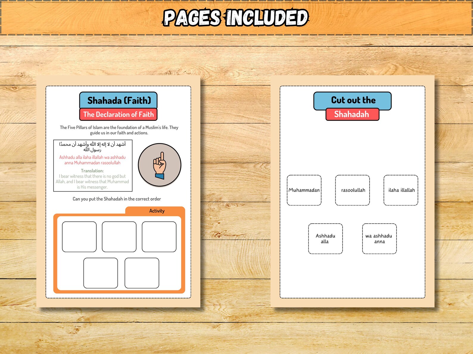 Five Pillars of Islam Activity Cut-and-paste Islamic Printable for Kids ...