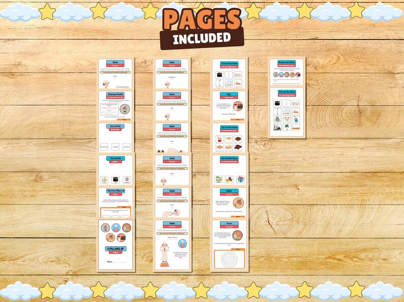 5 Pillars of Islam Activity Book, Islamic Learning Printable, Kids ...