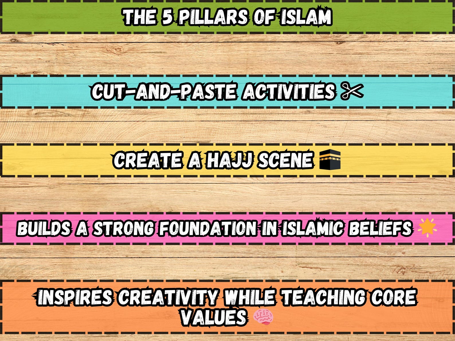 Five Pillars of Islam Activity Cut-and-paste Islamic Printable for Kids ...