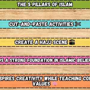 Five Pillars of Islam Activity Cut-and-paste Islamic Printable for Kids ...