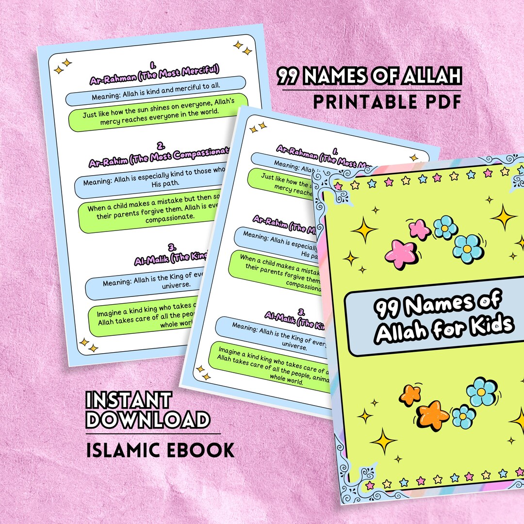 99 Names of Allah for Kids Printable Islamic Activity Pack Fun ...