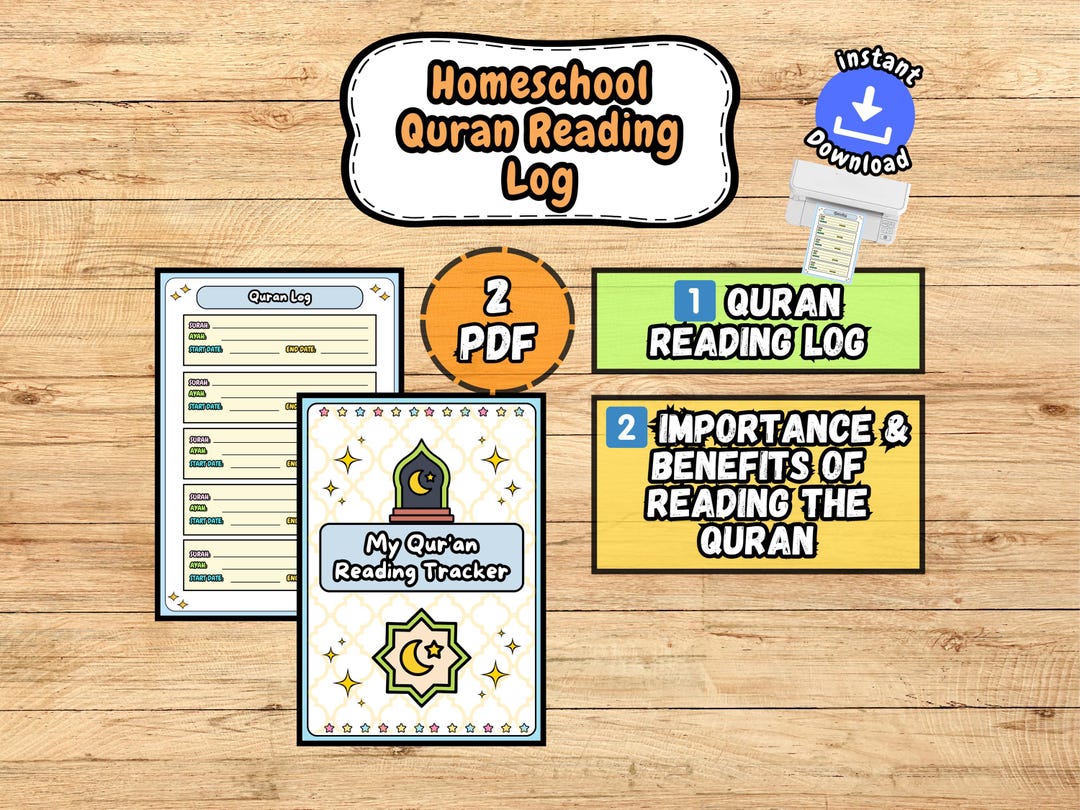 Homeschool Quran Reading Log | Islamic Educational PDF for Kids - Etsy