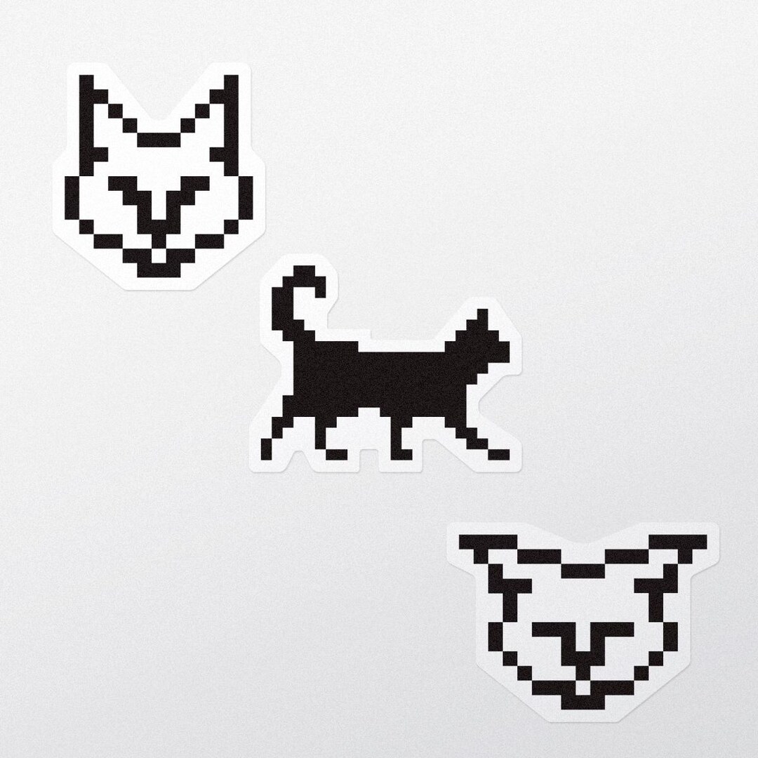 Pixel Cats Sticker Set - Etsy