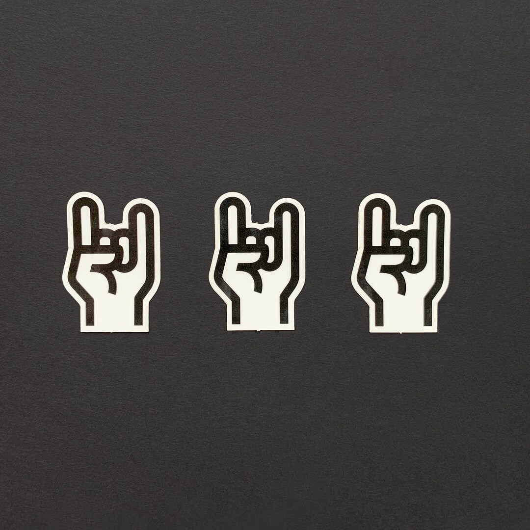 Metal Hand Sign Stickers, Set of 3 - Etsy