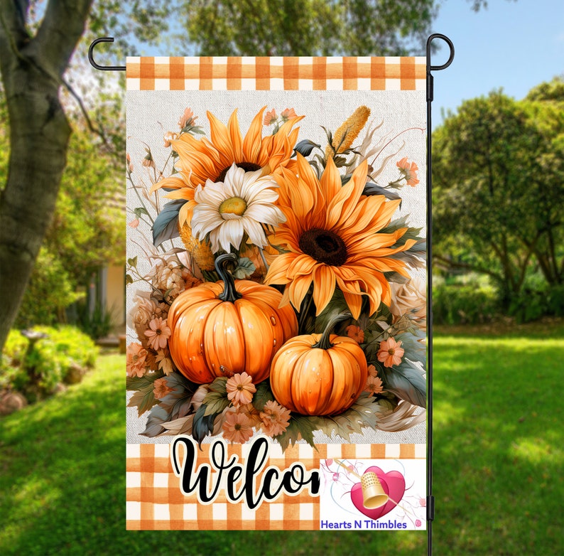 Welcome Pumpkin Garden Flag - Etsy