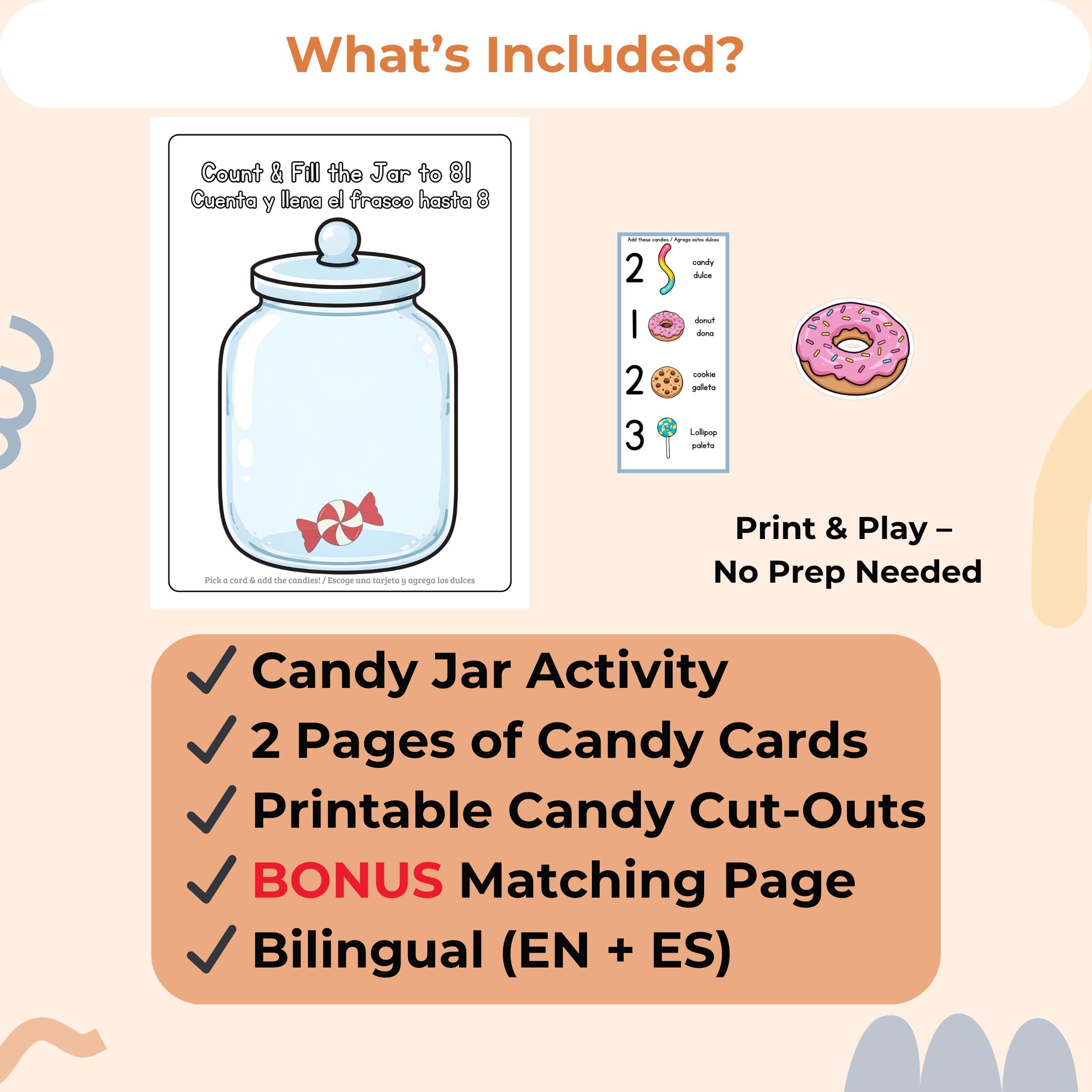 Candy Jar Math Printable, Counting & Number Matching Activity ...