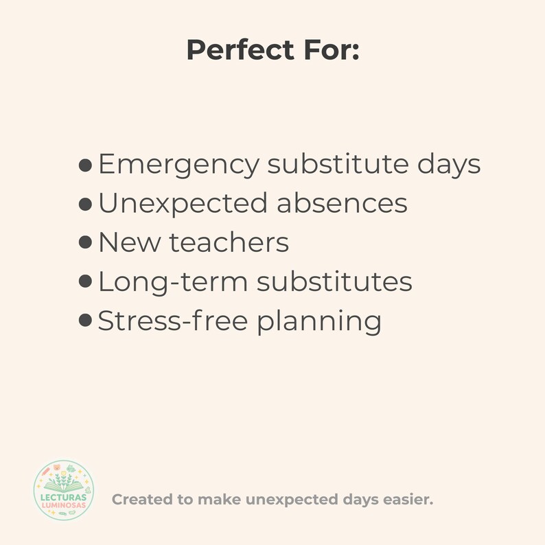Emergency Substitute Plan Binder Printable| No Prep Substitute Binder ...