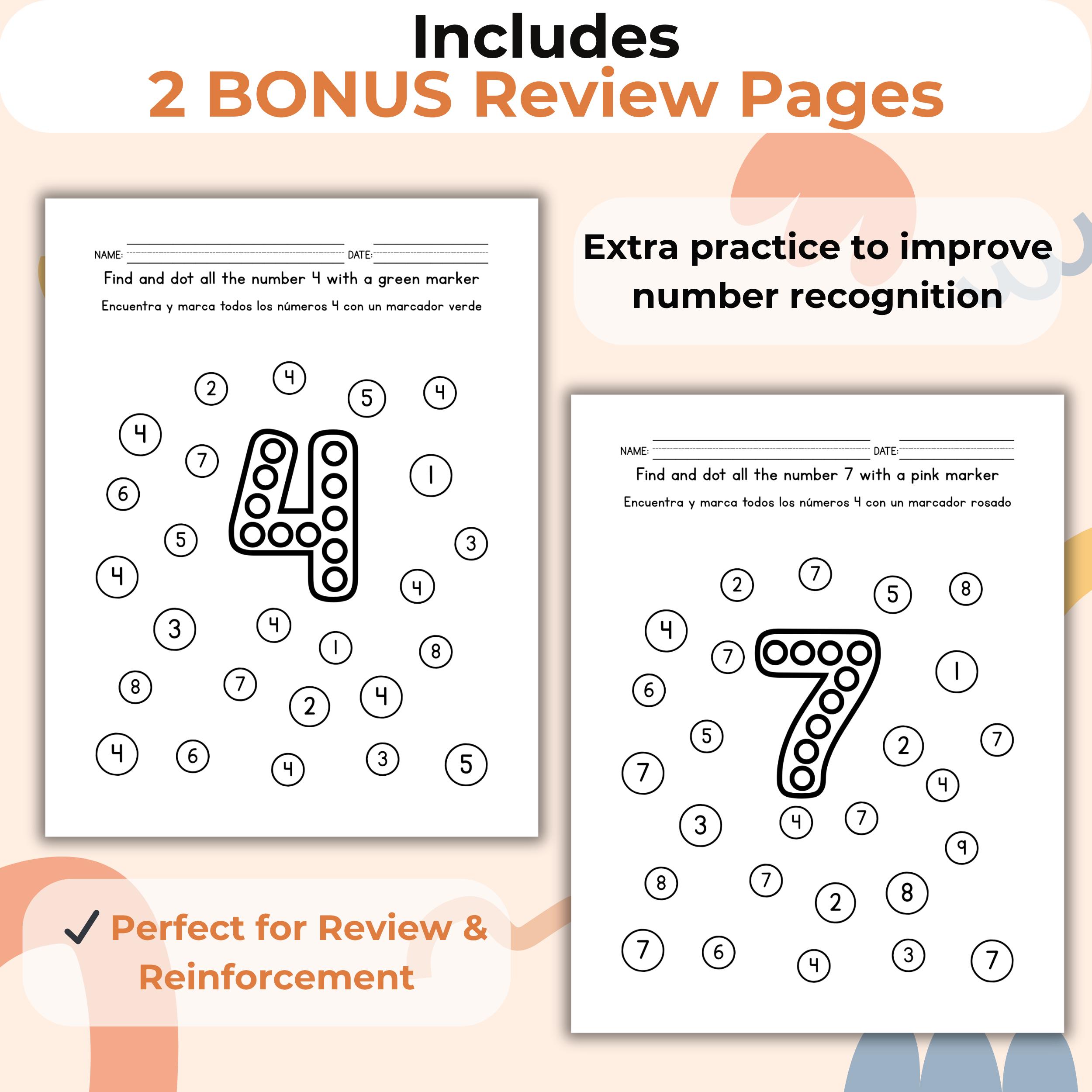 Dot Marker Numbers 1-10 Worksheets, Do A Dot Printable, Number ...