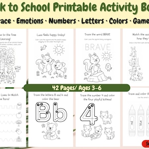 Back to School Activity Bundle for Kids – 42 Printable Pages | Letters ...